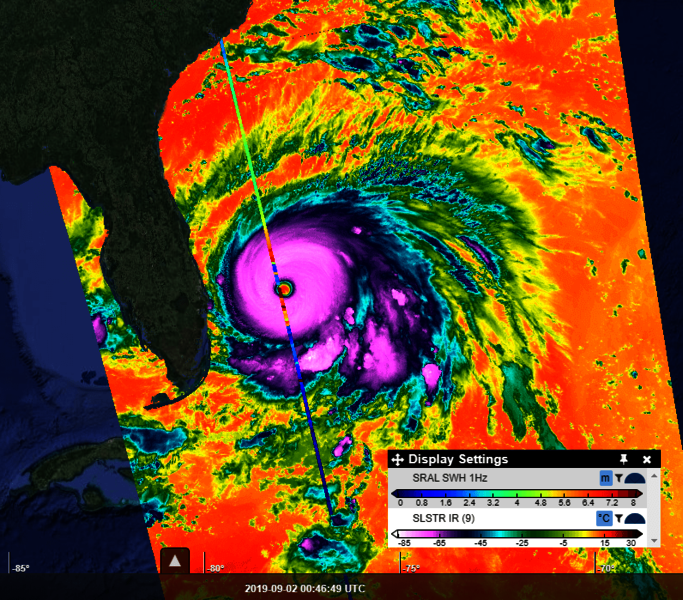 Le cyclone Dorian vu par les satellites